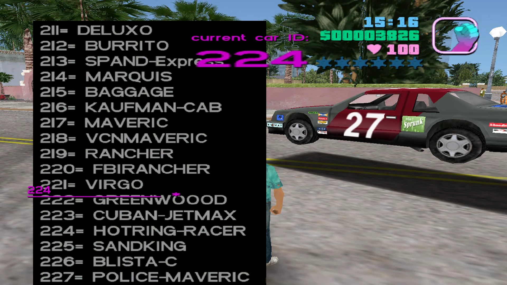 Car Spawner 1.0 - GTA: Vice City