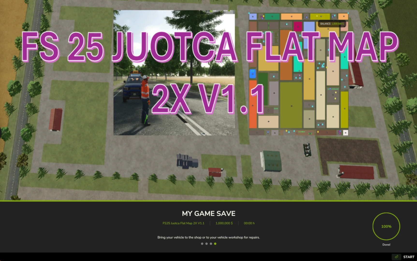 FS25 Juotca Flat Map 2X 1.1 - FS25