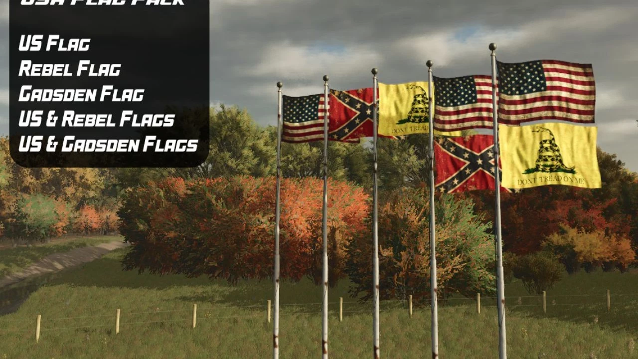 USA & Iowa flags pack v 1.0 - FS25
