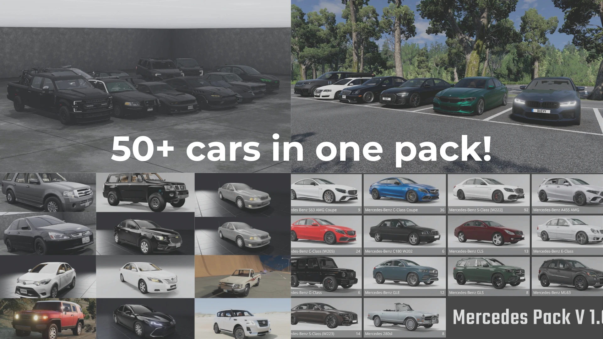 moust popular car packs in one file! 50+ cars 1.0 - BeamNG.drive