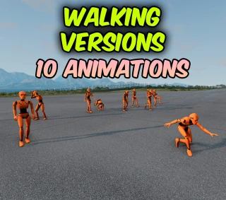 Download Dummy 10 walking Animations - BeamNG.drive - ModLand.net