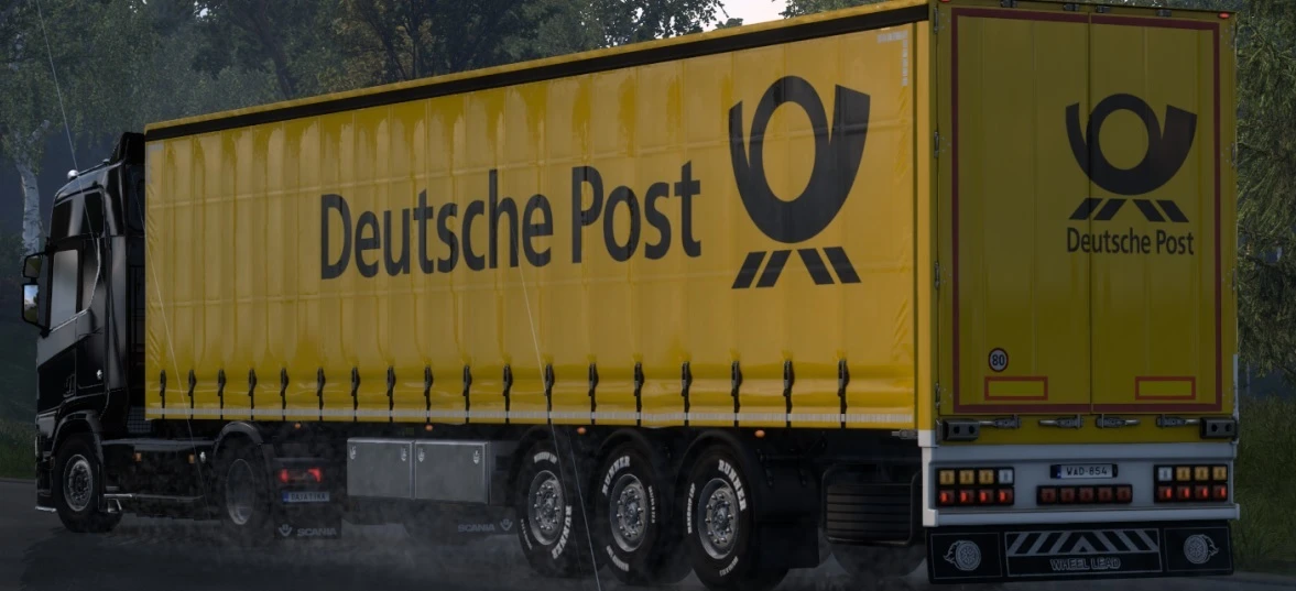 Deutsche post trailer mod ETS2 (SCS box trailer) 1.0 - ETS 2
