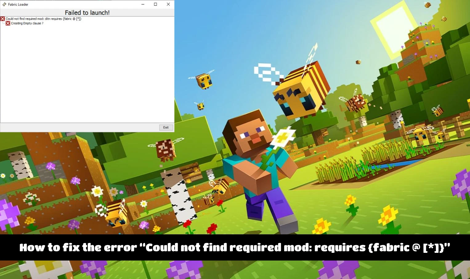 How to fix the error “Could not find required mod: requires {fabric ...