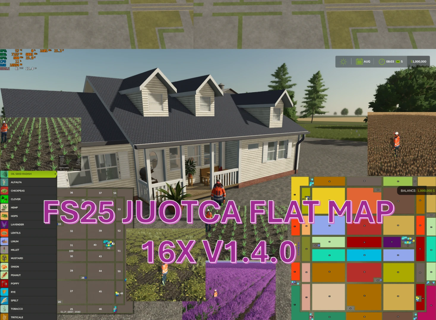 FS25 Juotca Flat Map 16X 1.4.0 - FS25