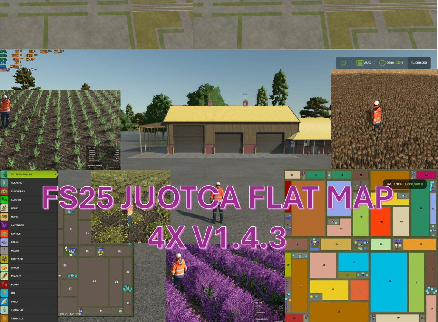 FS25 Juotca Flat Map 4X 1.4.3 - FS25