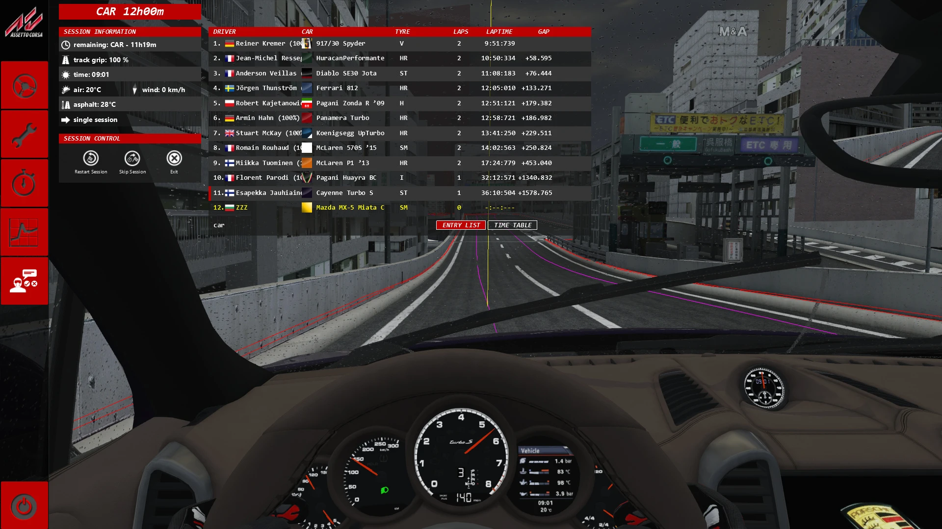 2-way Traffic Layout for "Shuto Expressway C1" 0.1 - Assetto Corsa