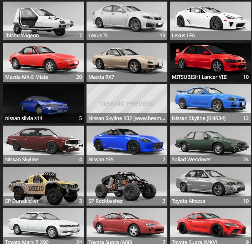 JDM Car pack v2.0 - BeamNG.drive
