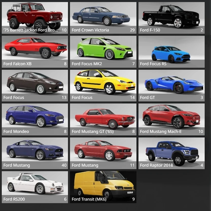 FORD CAR PACK v3.10 - BeamNG.drive