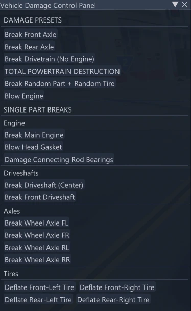 Vehicle Damage Control Pane vl 1.1 - BeamNG.drive