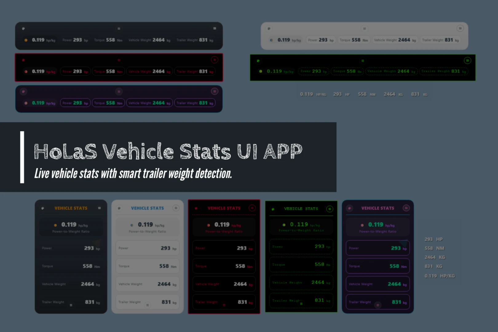 RELEASE | HoLaS Vehicle Stats UI App - Power, Weight & Advanced Trailer ...