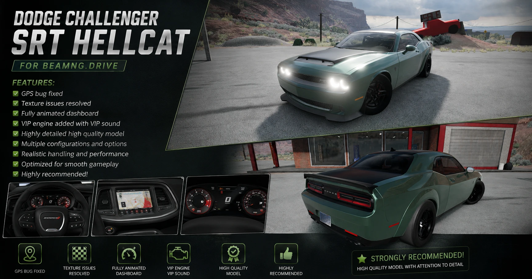 Dodge Challenger SRT Hellcat FIX+UPDATE 1 - BeamNG.drive